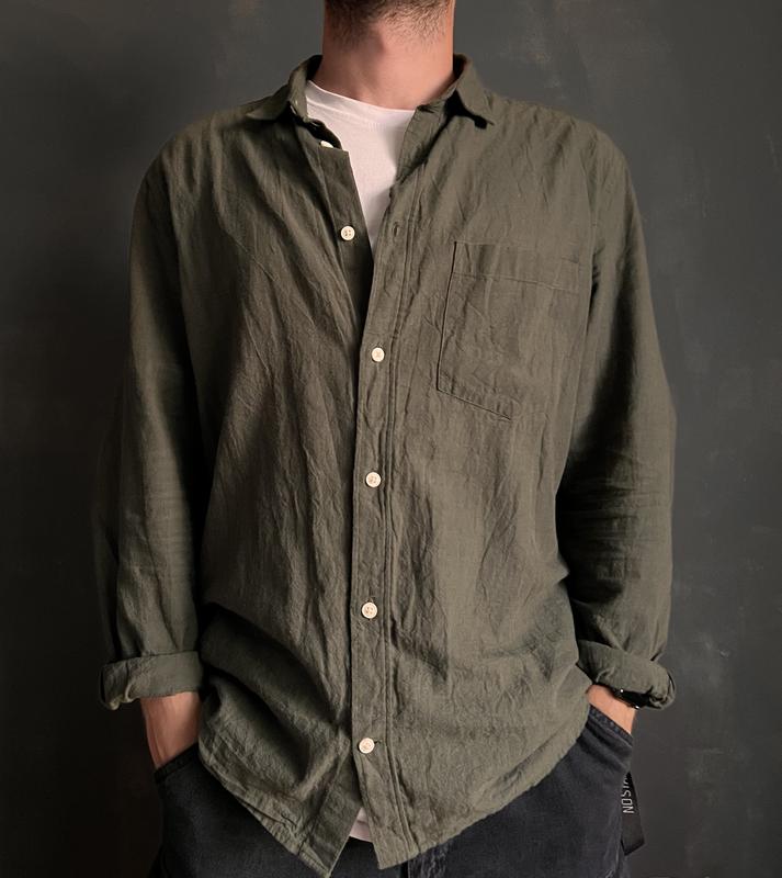 Сорочка чоловіча оверсайз хакі — цена 550 грн в каталоге Рубашки Купить мужские вещи по