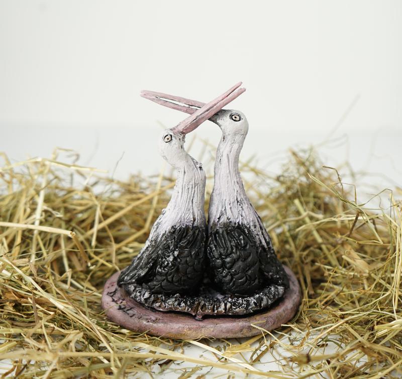 Статуетка лелеки подарунок закоханим статуэтка аисты подарок влюбленным — цена 155 грн в