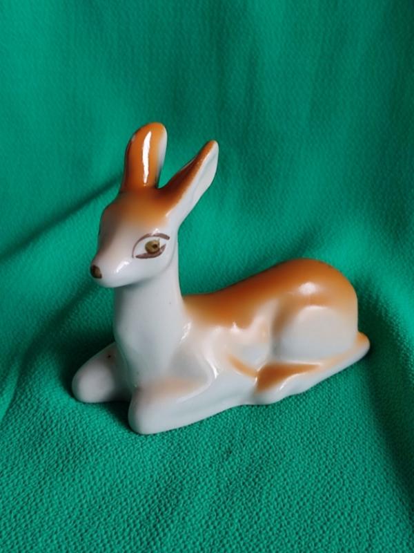 Оленятко полонне порцелянова фігурка статуетка глазур розпис вінтаж срср радянська — ціна 269