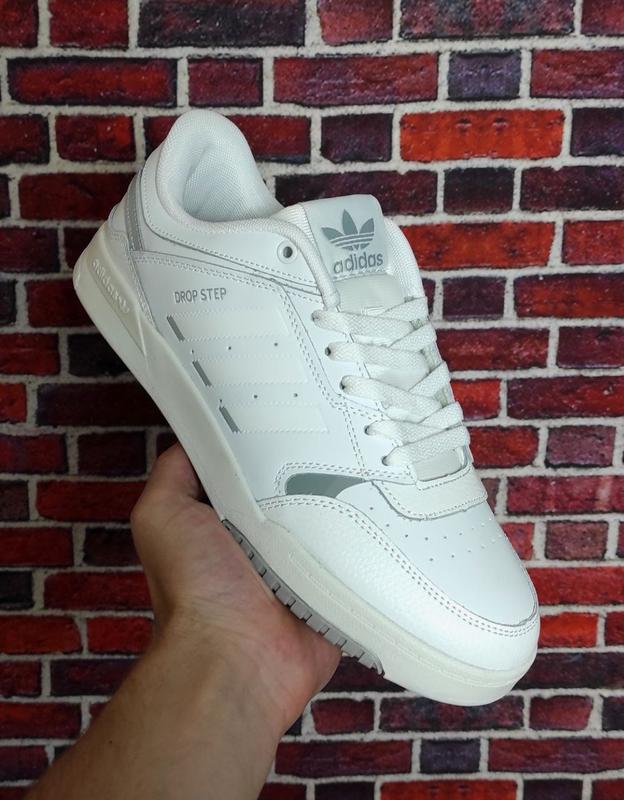 Adidas drop step mid white grey low, мужские кроссовки адидас, кросівки ...