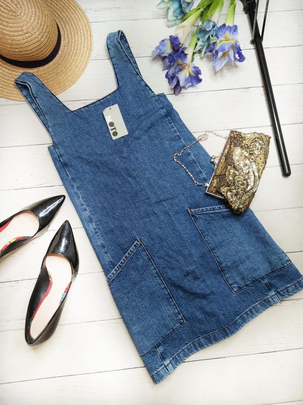 Джинсовий сарафан на невисокий зріст — ціна 299 грн у каталозі Короткі сукні Купити жіночі речі