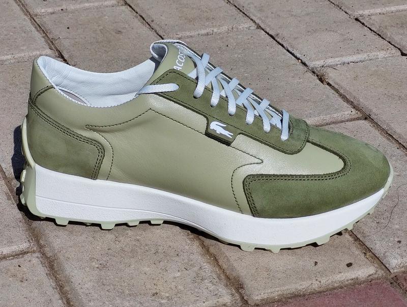 Натуральная кожа!!! женские кроссовки цвета авокадо в стиле lacoste ...