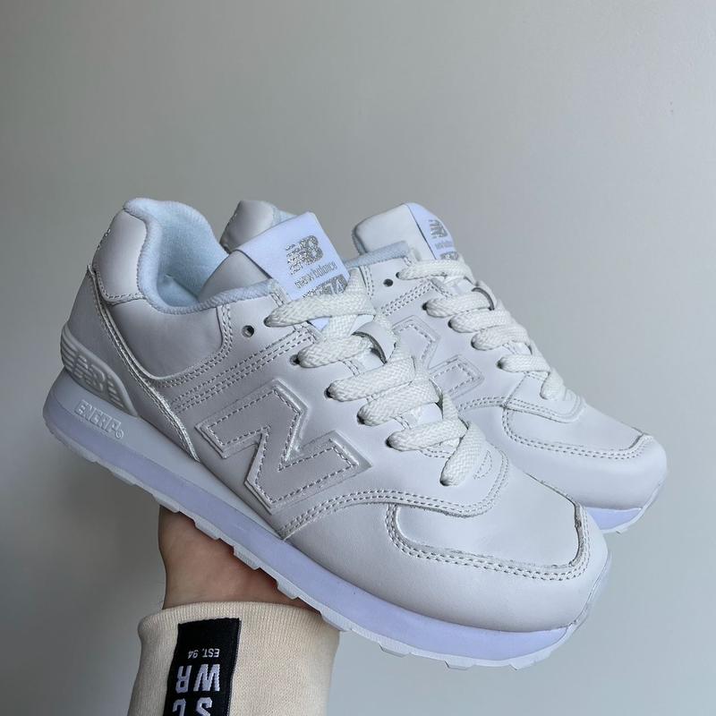 Женские кожаные кроссовки new balance 574 white — ціна 1800 грн у ...