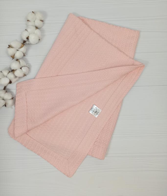 Плед із вязання язаного полотна рожевий — ціна 400 грн у каталозі Пледи Купити товари для дому