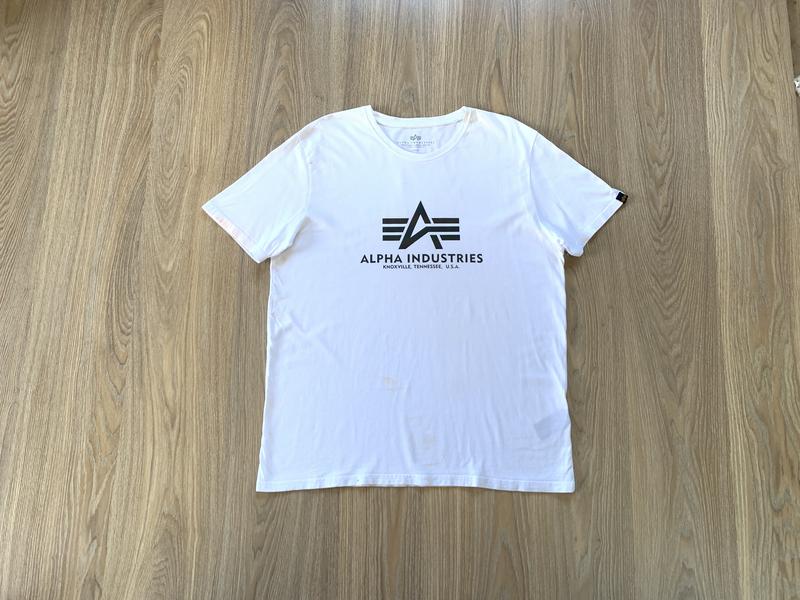 Мужская хлопковая футболка с принтом alpha industries — цена 180 грн в ...