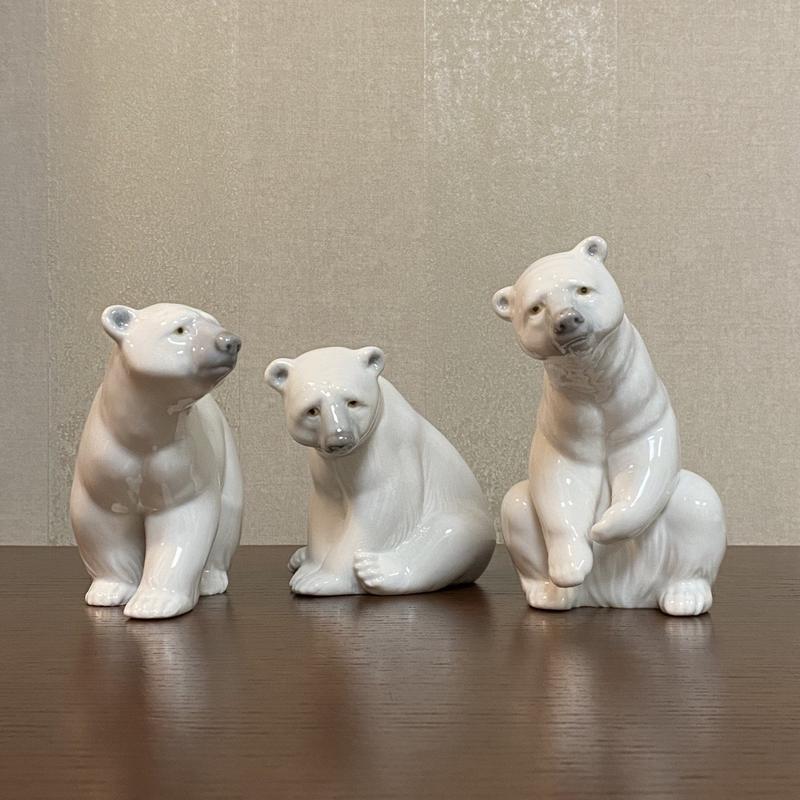 Лот 3 шт фарфоровые статуэтки Lladro «белые медведи — цена 6500 грн в каталоге Статуэтки