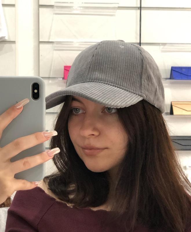 Жіноча сіра кепка кепочка бейсболка кашкет вельвет велюр — цена 340 грн ...