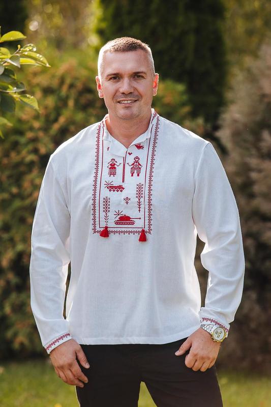 Вышиванка мужская белая — цена 1095 грн в каталоге Вышиванки Купить мужские вещи по доступной