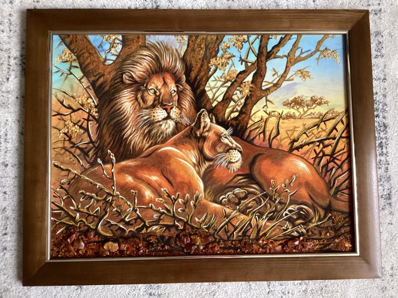 Картина з бурштину «леви — ціна 1330 грн у каталозі Картини Купити товари для дому та побуту за