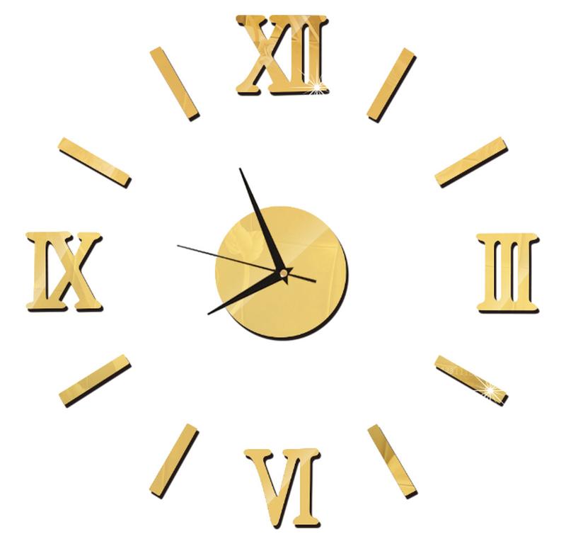 Часы настенные 3d золотистые оригинальные часы на стену диаметр до 60 см декор для дома