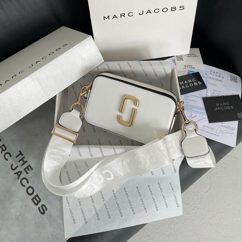 Сумка люкс с коробкой marc jacobs the snapshot біла белая наплечная ...
