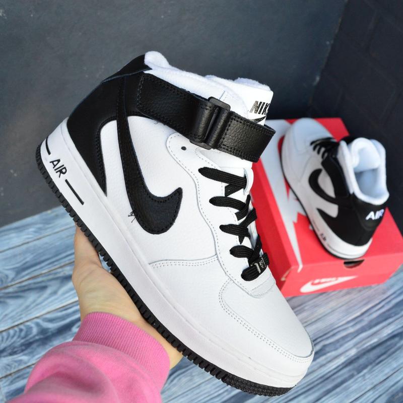 Мужские высокие кожаные кроссовки на флисе nike air force #найк — цена ...