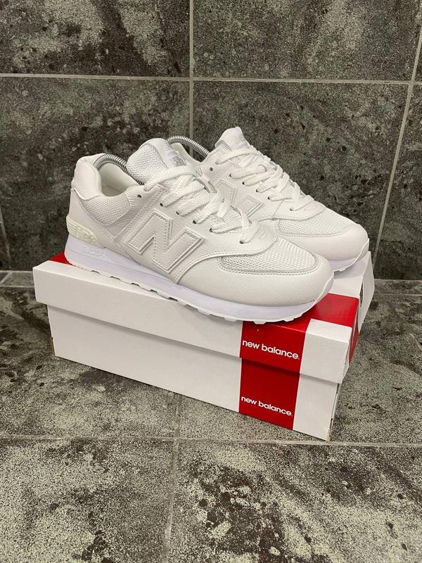 Мужские кожаные кроссовки new balance 574 classic white — цена 1550 грн ...