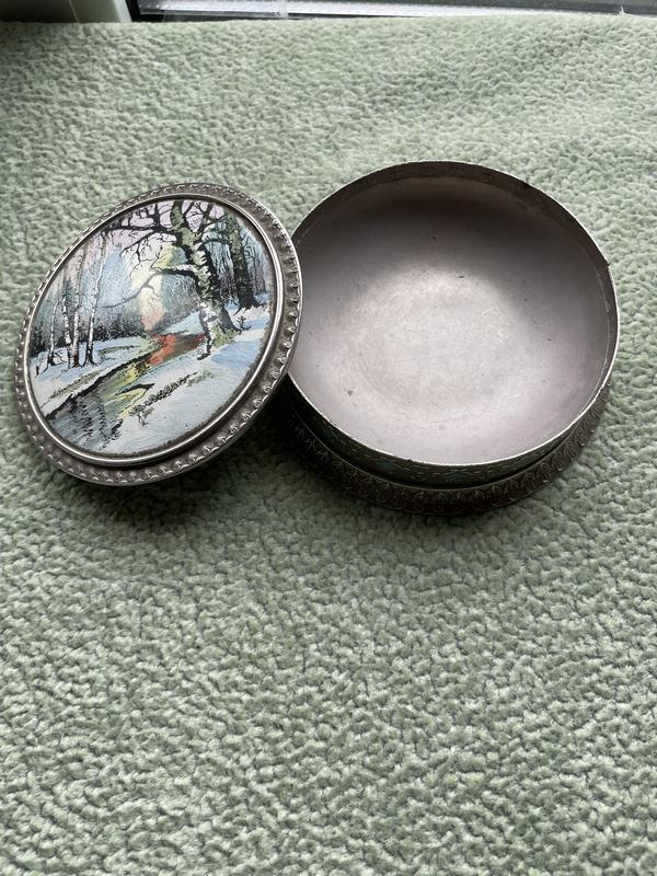 Вінтажна шкатулка скринька пудрениця раритет антикваріат — ціна 499 грн у каталозі