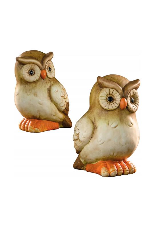 Декоративні керамічні статуетки сови 2 шт Livarno Home осінні фігурки 16 см — ціна 480 грн у