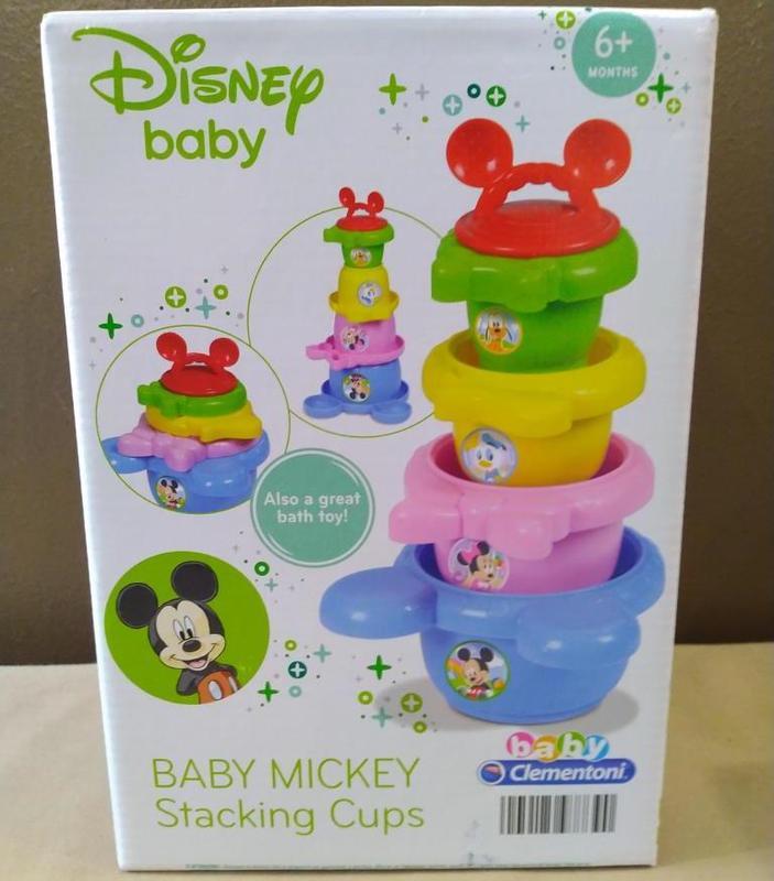 Пірамідка-пасочки міккі disney baby clementoni mickey stacking cups ...