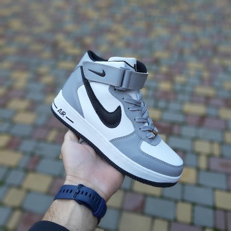 Кроссовки женские nike air force 1 ' 82 высокие серые / кросівки жіночі ...