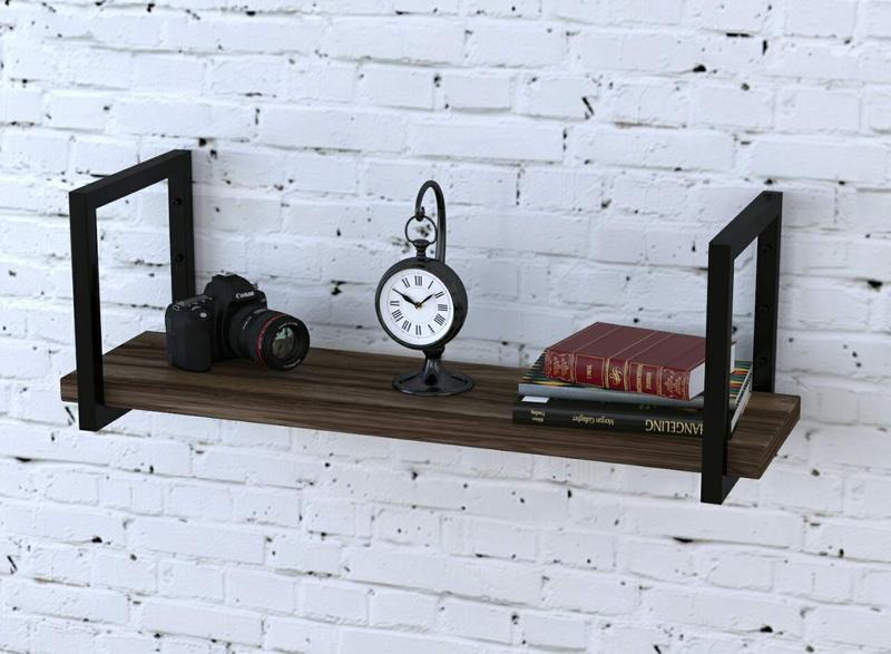 Півка настінна Pl 1 32 Loft Design орех модена 92 см на стіну металеві