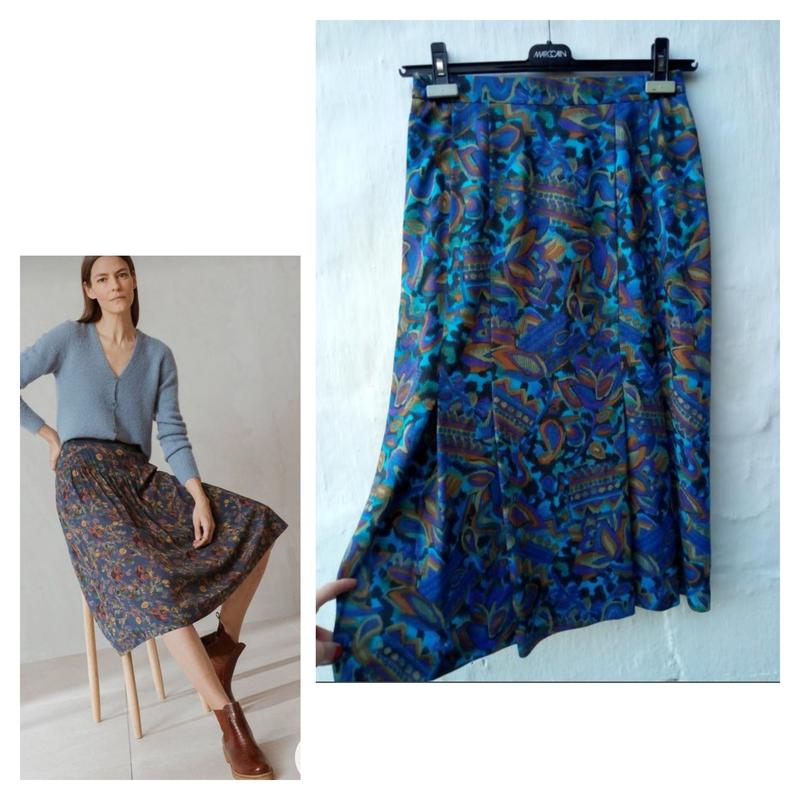 Интересная стильная шерстяная юбка миди в принт 💐 складки . — ціна 298 ...