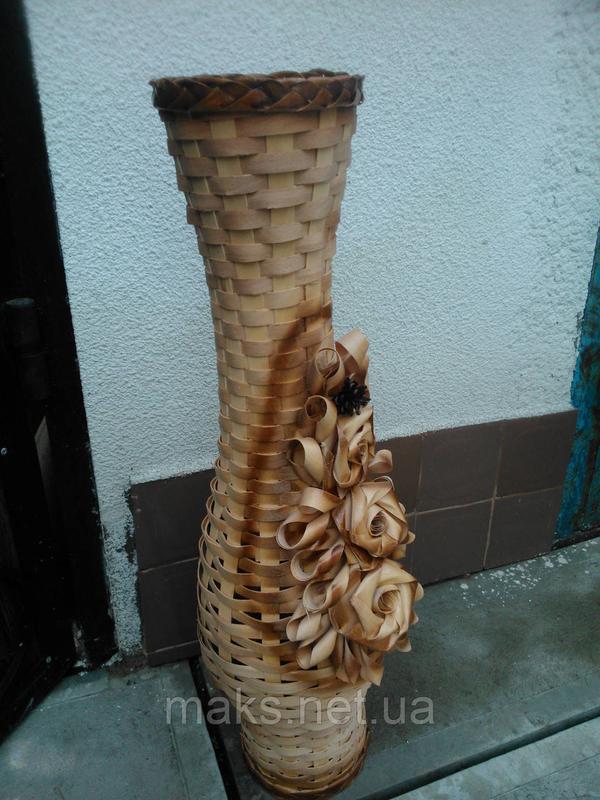 Ваза з шпону середня коричнева — ціна 287 грн у каталозі Вази Купити товари для дому та побуту