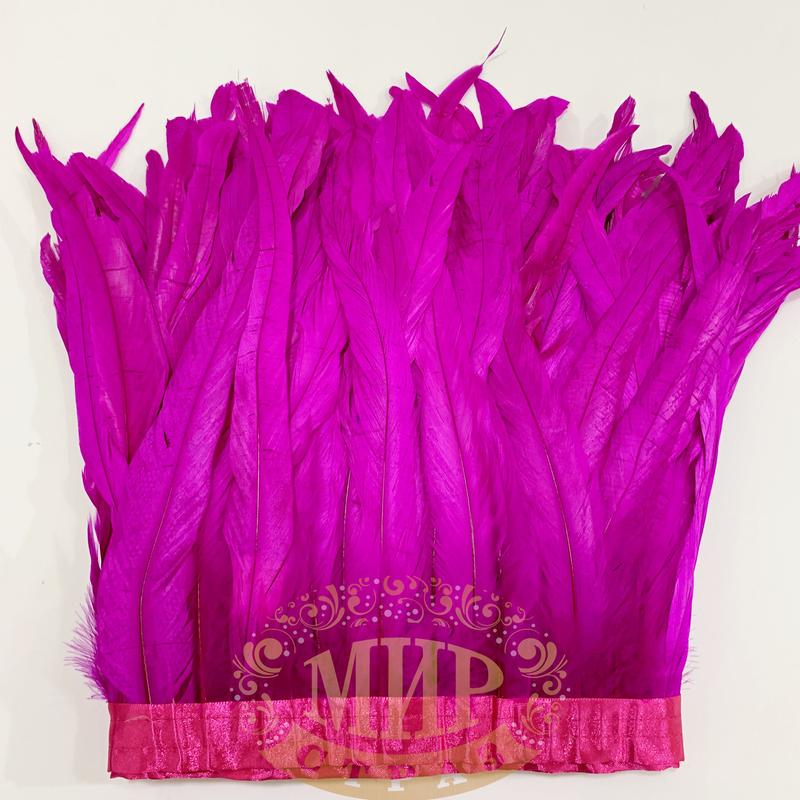 Тесьма перьевая петух цвет Fuchsia перья 30 35см 0 5м — ціна 420 грн у каталозі Матеріали для