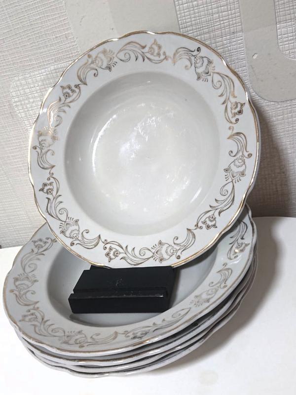 Винтажная глубокая фарфоровая тарелка корстень — цена 80 грн в каталоге