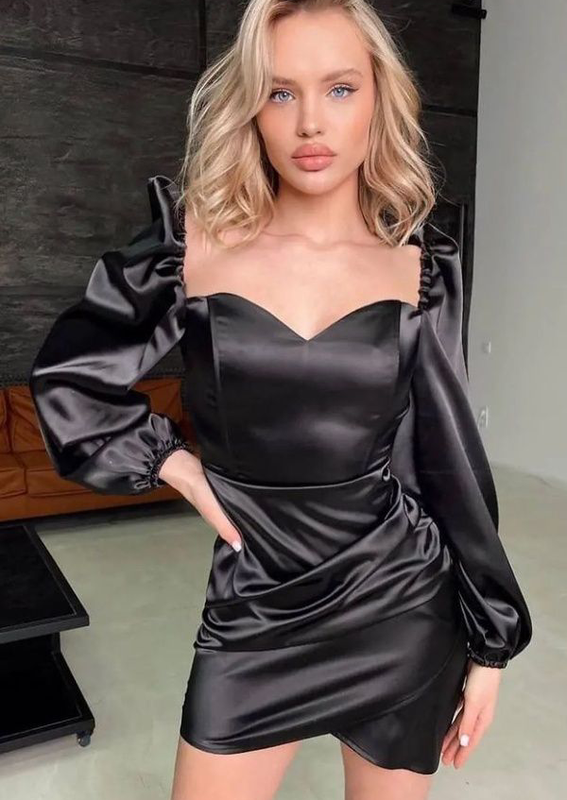 Коротка вечірня шовкова сукня — ціна 400 грн у каталозі Вечірні сукні Купити жіночі речі за