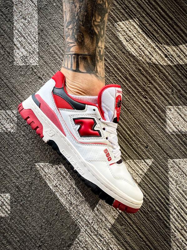 Мужские кожаные кроссовки new balance 550 "white/red" — цена 2860 грн в ...