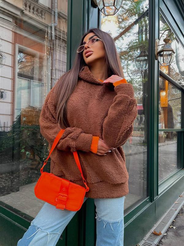 Тепле жіноче худі теді мяка кофта теди — ціна 844 грн у каталозі Худі Купити жіночі речі за