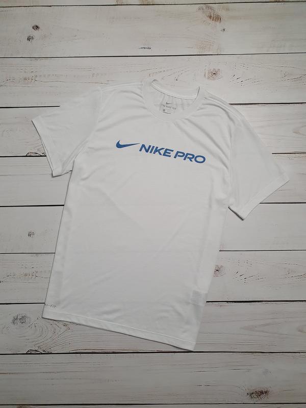 Мужская белая футболка nike pro dri fit / найк про драй фит ...