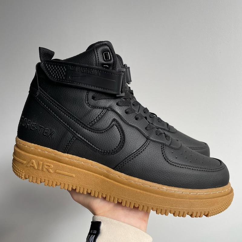 Мужские высокие кожаные кроссовки nike air force 1 gore-tex black\brown ...