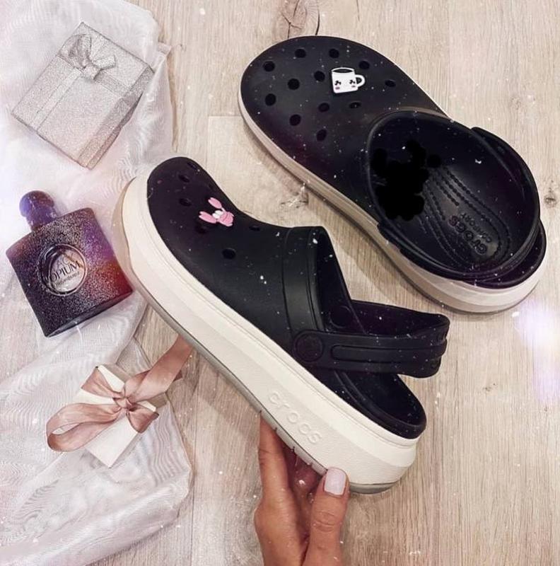 Кроксы сабо crocs full force black черные на платформе — цена 2100 грн ...