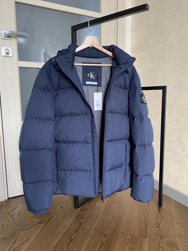 Мужская синяя куртка пуховик calvin klein jeans кельвин кляйн оригинал ...