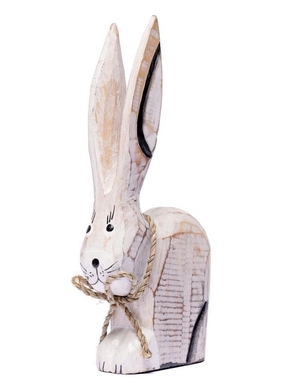 Статуетка деревяна кролик білий висота 14см — цена 360 грн в каталоге Статуэтки Купить товары