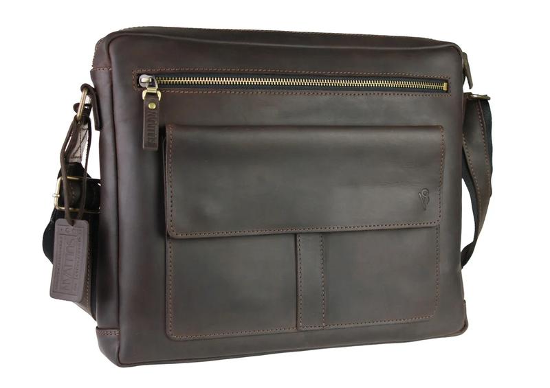 Кожаная мужская сумка для документов а4 большая горизонтальная через ...