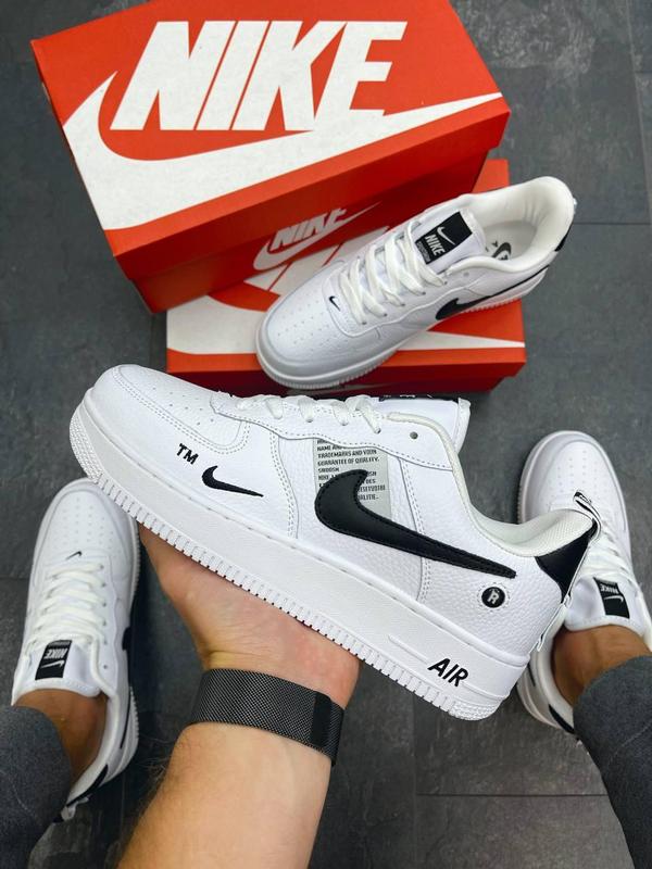 Чоловічі кросівки nike air force 1 utility шкіряні, літні найк аір форс ...