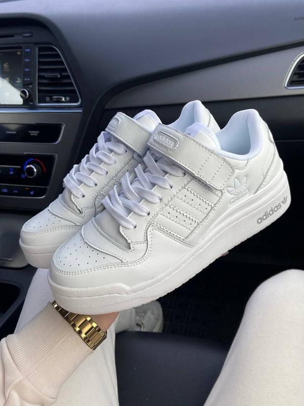 Женские кожаные белые кроссовки с липучкой adidas forum 84 🆕 адидас ...