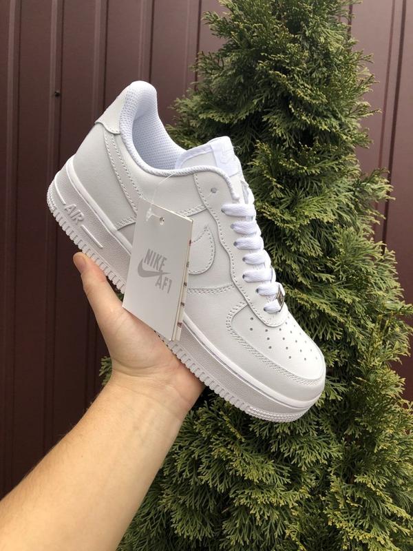 Мужские полностью белые кожаные кроссовки nike air force 🆕 найк аир ...