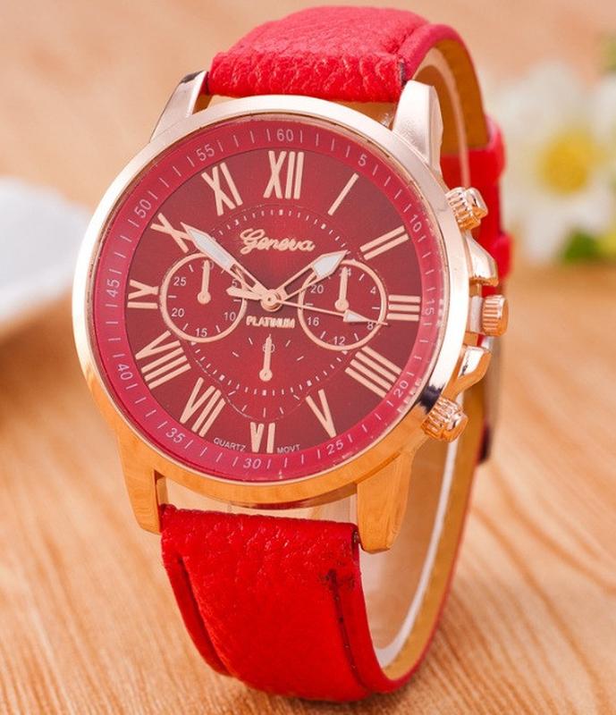 Часы женева geneva римские цифры красные — цена 115 грн в каталоге Часы ...