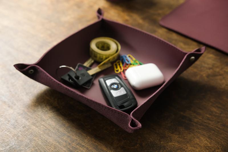 Шкіряний органайзер для дрібниць шкіра Grand колір бордо — ціна 370 грн у каталозі Палітри