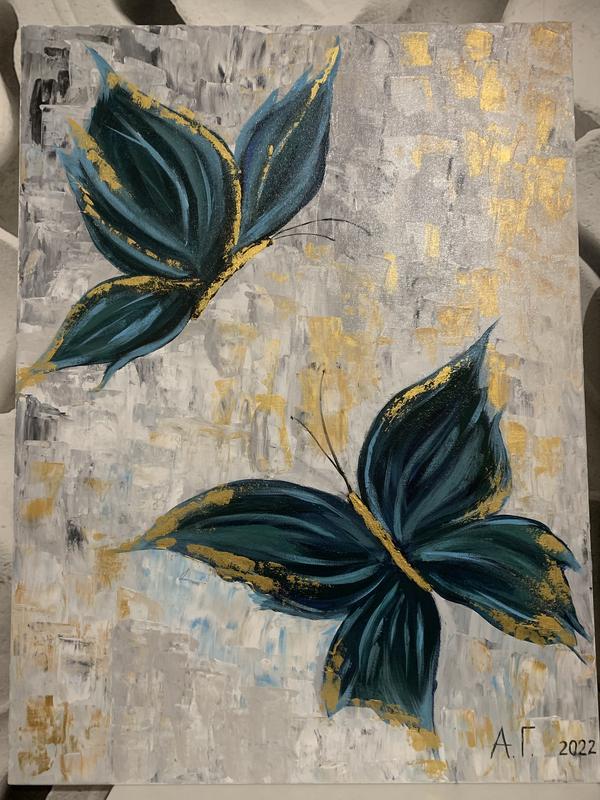 Картина акрилом метелики 60 80 800грн — ціна 800 грн у каталозі Картини Купити товари для