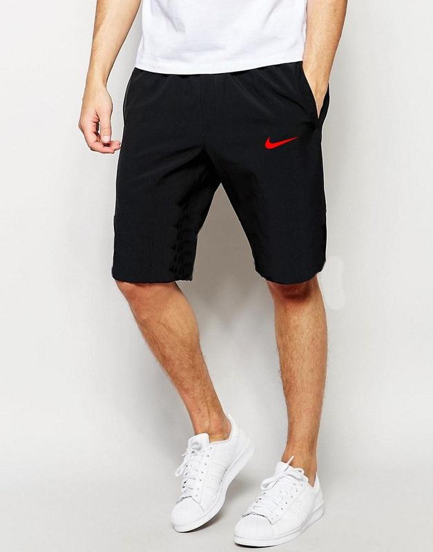 Летние мужские спортивные шорты найк, шорты nike трикотажные, s черные ...