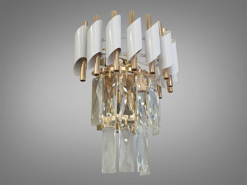 Современный хрустальный настенный светильник 201202 250wh S Gold — цена