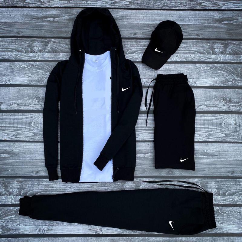 Мужской спортивный костюм nike черный | комплект найк 5в1 кофта с ...