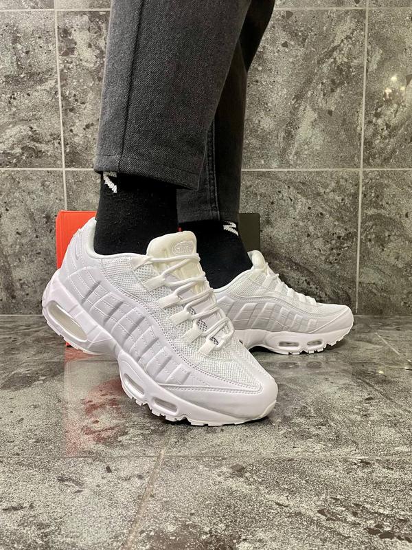 Мужские полностью белые легкие кроссовки nike air max 95🆕 найк аир макс ...
