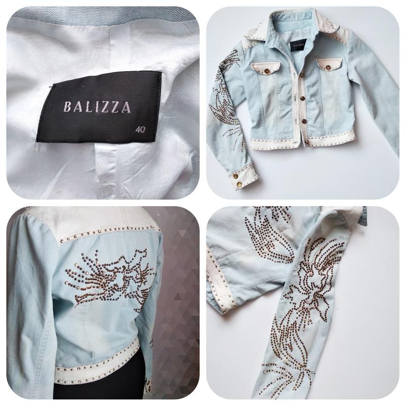 Укороченная винтажная куртка с кожаными вставками balizza — ціна 70 грн ...