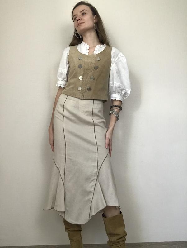 100 рами легка спідниця світла на літо натуральна класична міді