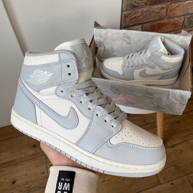 Nike jordan 1 high grey white, кроссовки найк джордан женские серые ...