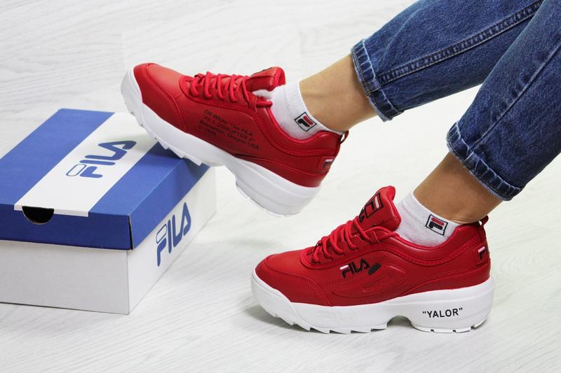 Женские кроссовки fila yalor зимние кожные яркие стильные модные ...