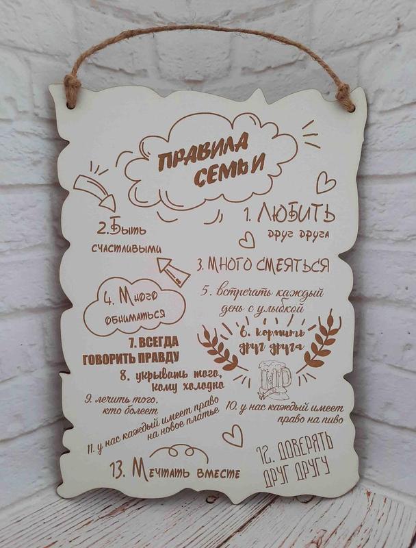 Постер правила сімї — ціна 140 грн у каталозі Постери Купити товари для дому та побуту за